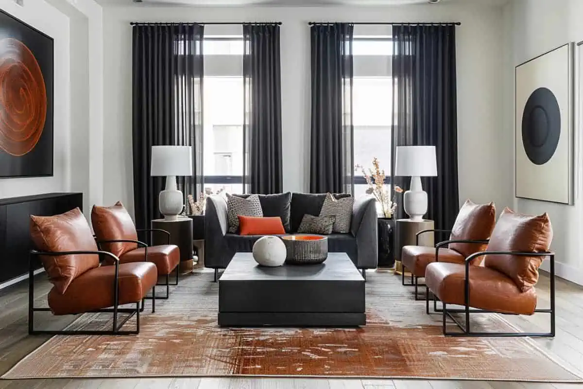 30 Jaw-Dropping Black and Rust Living Rooms to Inspire You! - Restore ...