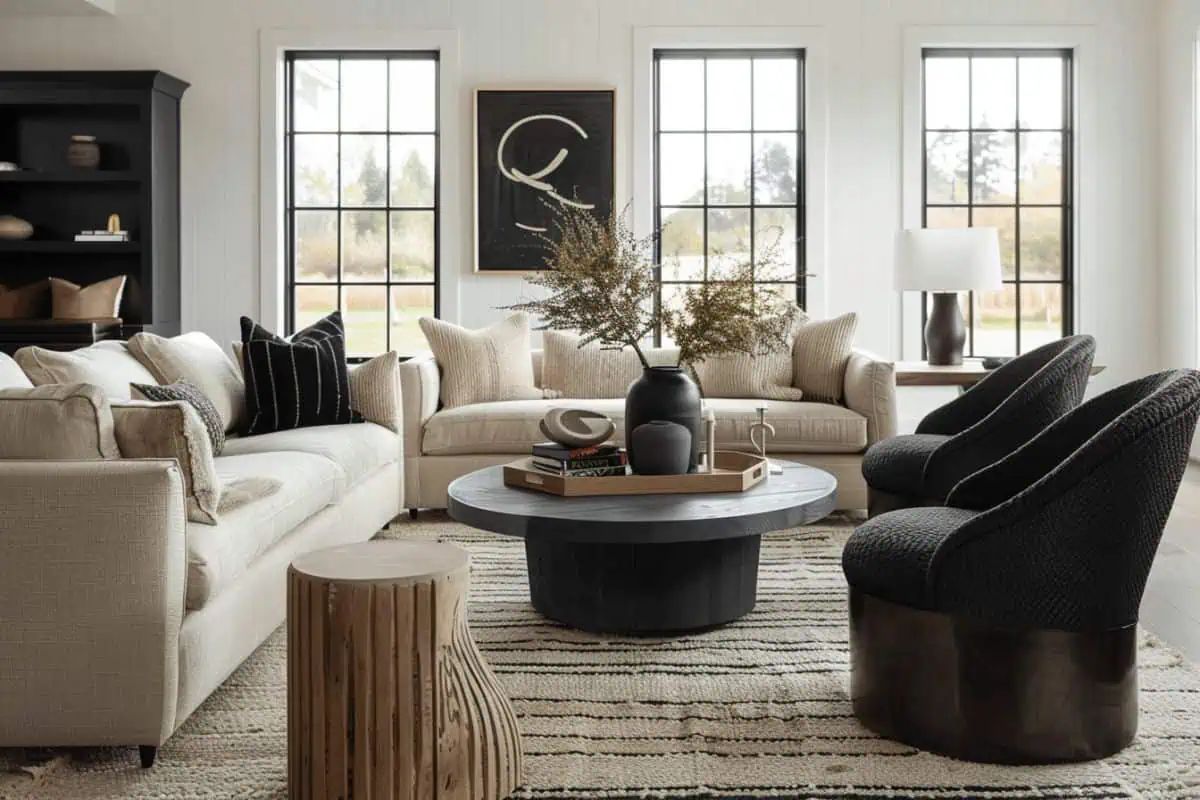 Check Out These 40+ Gorgeous Black & Neutral Living Room Ideas ...