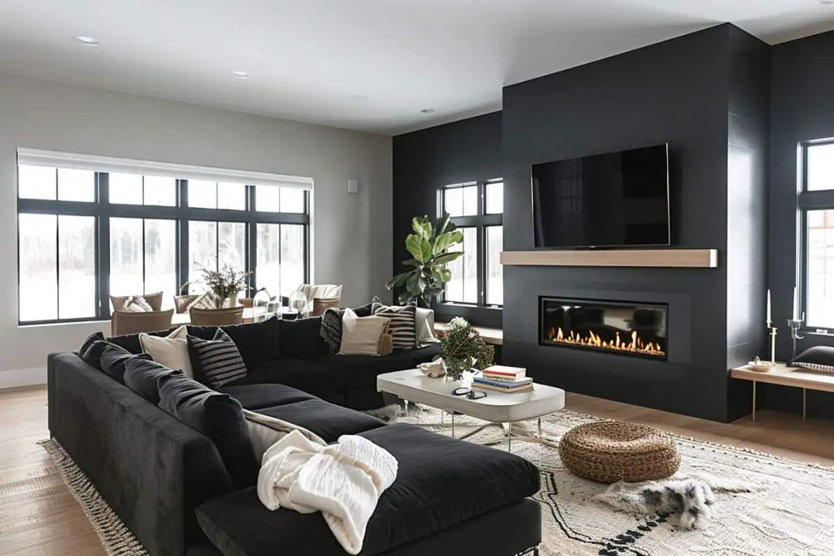 30+ Stunning Black Couch Living Rooms You Need to See - Restore Decor ...