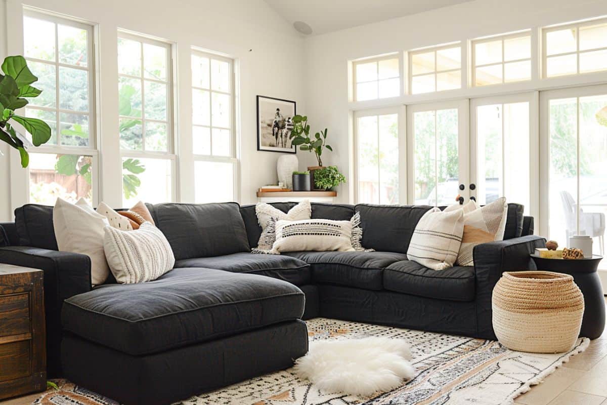 30+ Stunning Black Couch Living Rooms You Need to See - Restore Decor ...