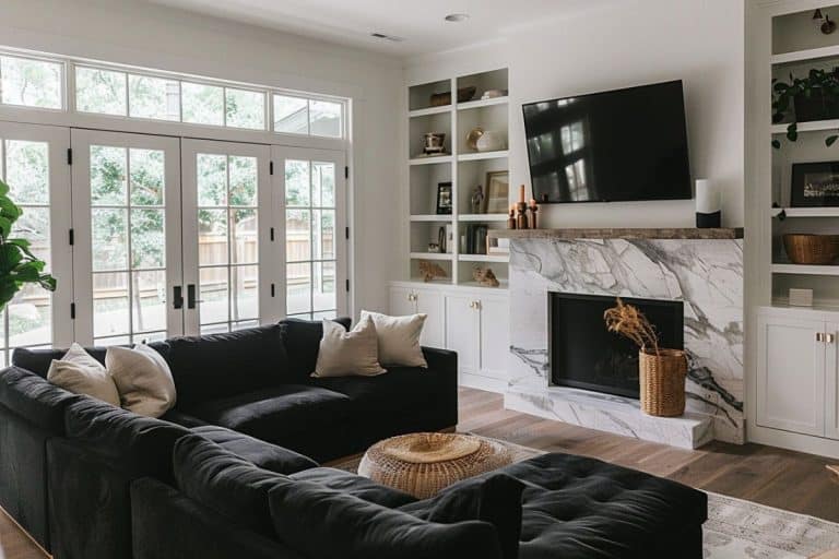 30+ Stunning Black Couch Living Rooms You Need to See - Restore Decor ...