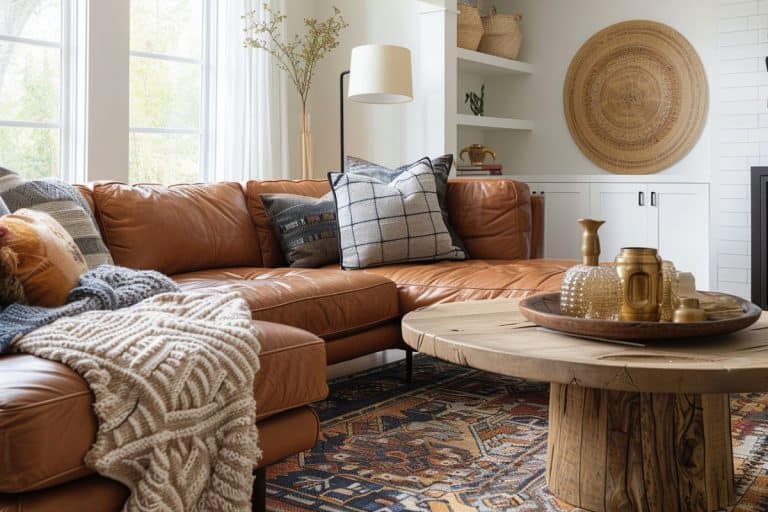 40 Cognac Couch Living Rooms That Look Expensive (Plus How To Copy The ...