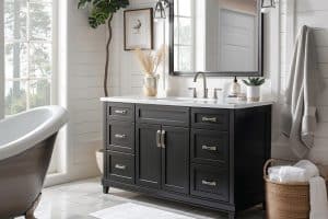 50+ Stunning Black Bathrooms You’ll Want to Copy - Restore Decor & More