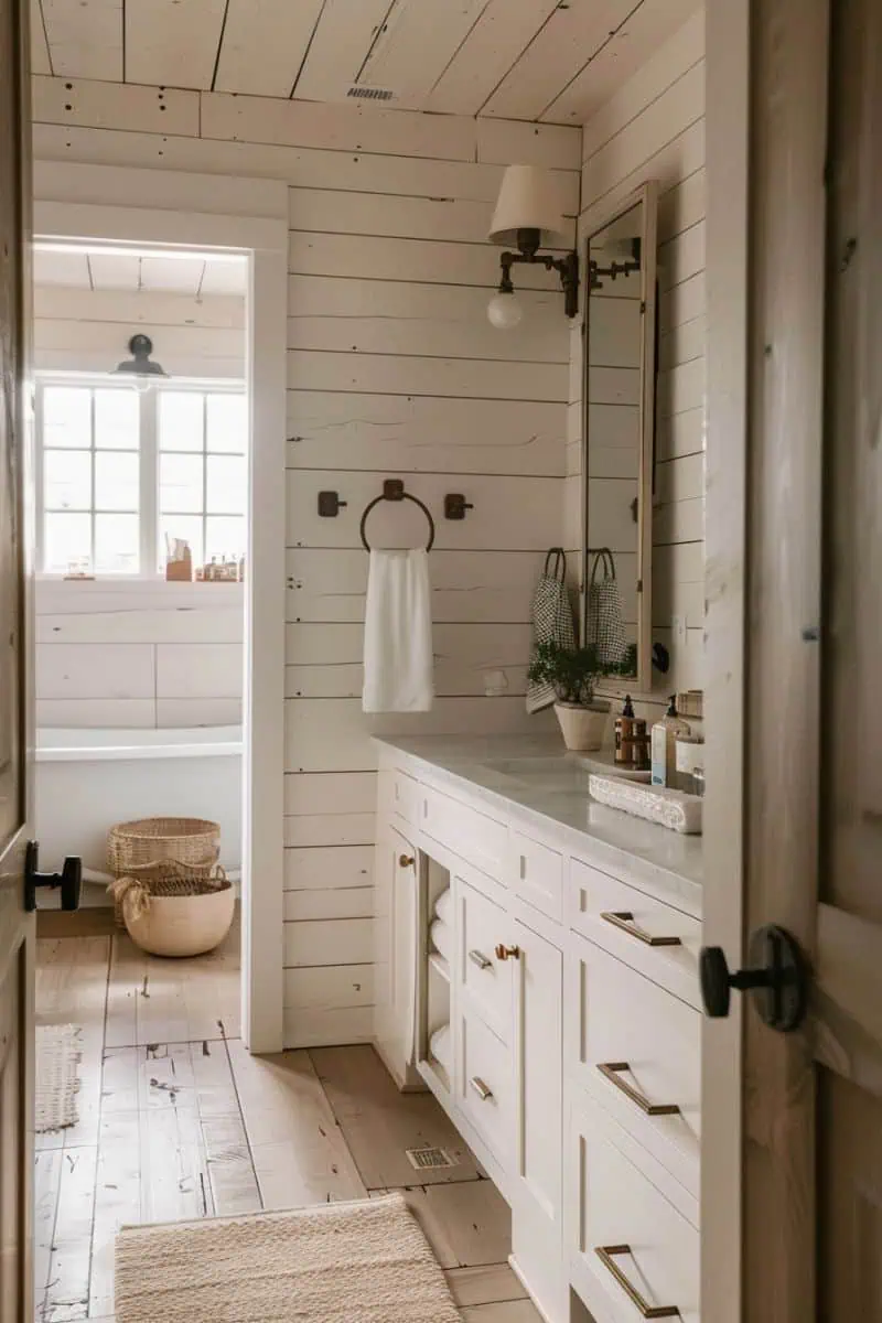 28 Inspiring Farmhouse Bathrooms - Restore Decor & More