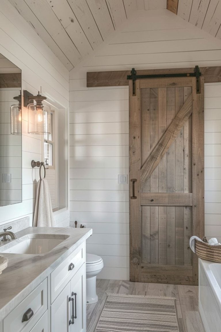 28 Inspiring Farmhouse Bathrooms - Restore Decor & More