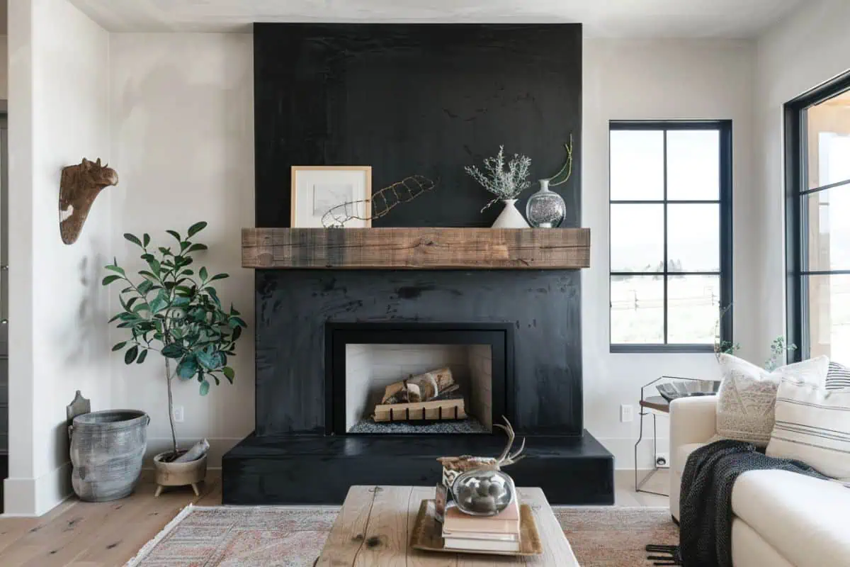 20+ Elegant Black Fireplaces That Will Make a Bold Statement - Restore ...