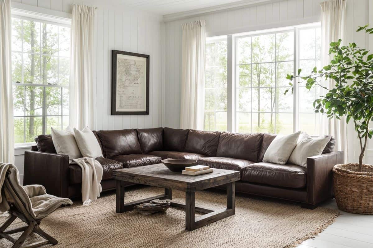 40+ Stunning Ideas to Style Your Brown Couch Living Room - Restore ...