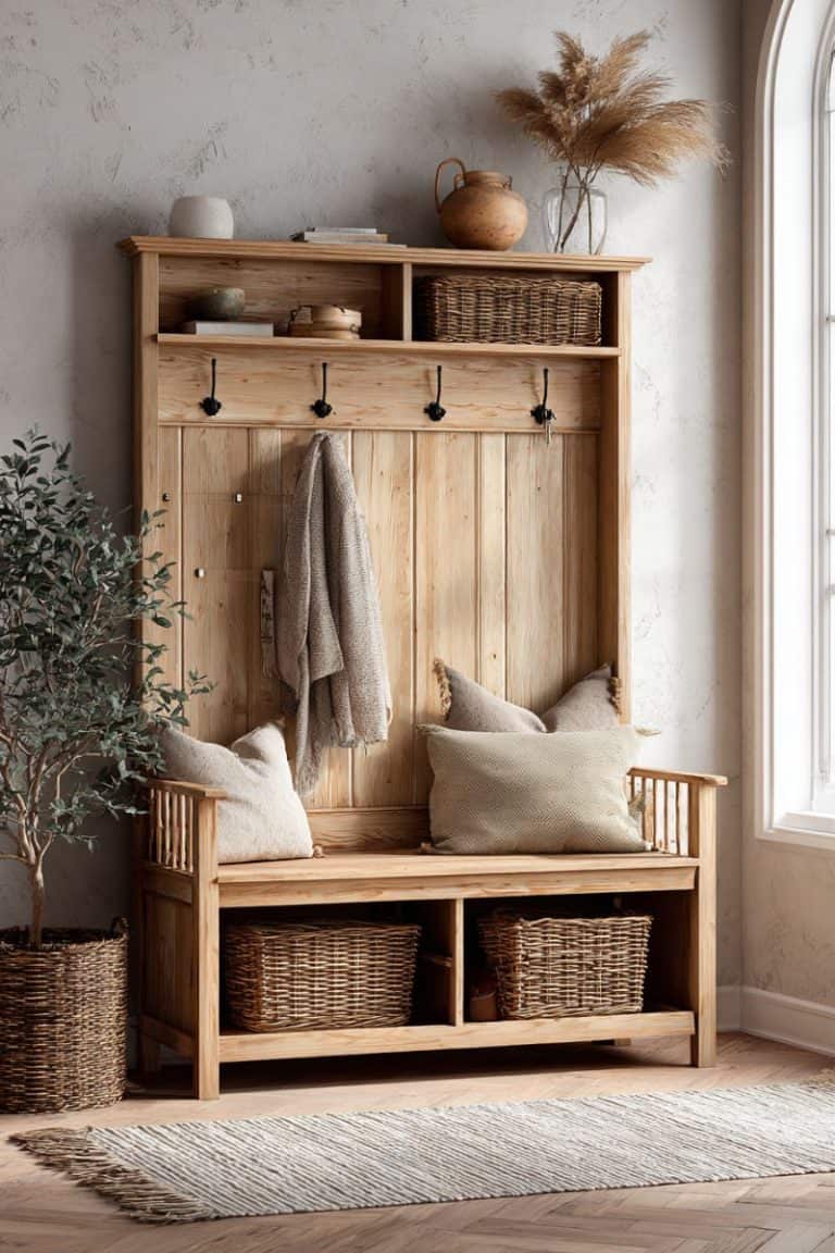 30 Stunning Hall Tree Entryways That Combine Style & Function - Restore ...