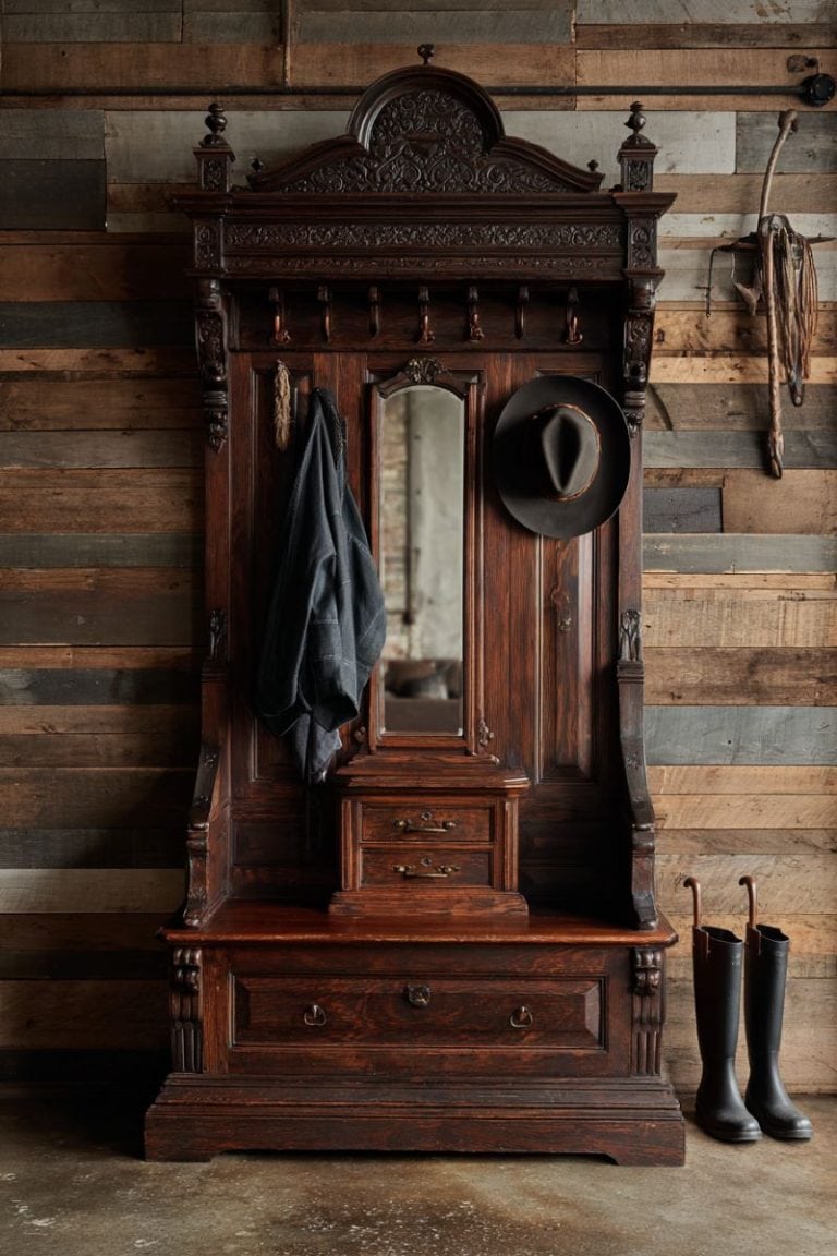 30 Stunning Hall Tree Entryways That Combine Style & Function - Restore ...