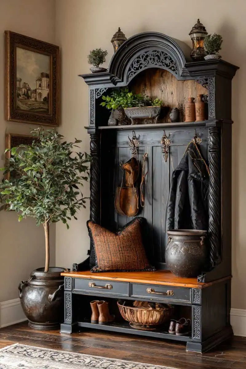 30 Stunning Hall Tree Entryways That Combine Style & Function - Restore ...