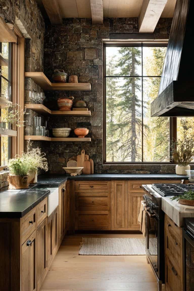 25 Dark Rustic Kitchen Ideas That Prove Moody Can Still Be Cozy ...