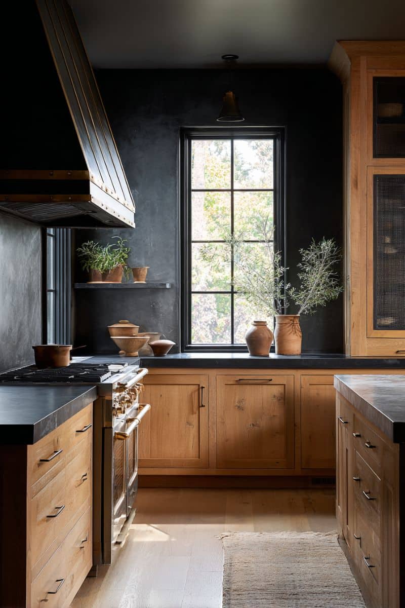 25 Dark Rustic Kitchen Ideas That Prove Moody Can Still Be Cozy ...
