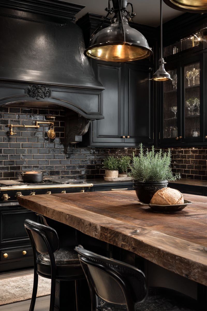 25 Dark Rustic Kitchen Ideas That Prove Moody Can Still Be Cozy ...