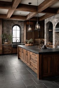 25 Dark Rustic Kitchen Ideas That Prove Moody Can Still Be Cozy ...