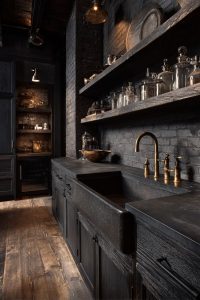 25 Dark Rustic Kitchen Ideas That Prove Moody Can Still Be Cozy ...