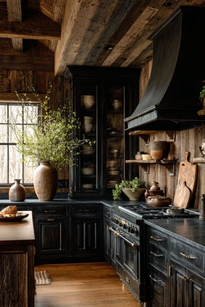 25 Dark Rustic Kitchen Ideas That Prove Moody Can Still Be Cozy ...