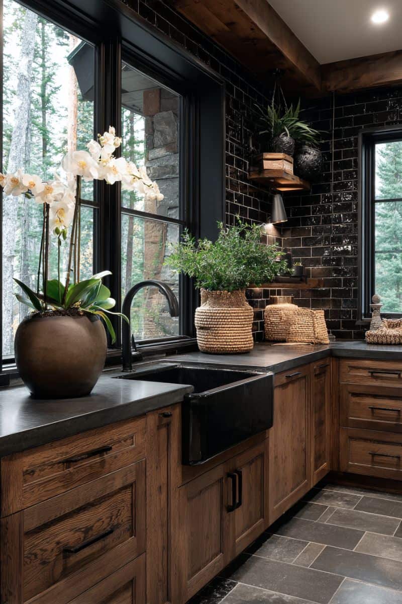 25 Dark Rustic Kitchen Ideas That Prove Moody Can Still Be Cozy ...