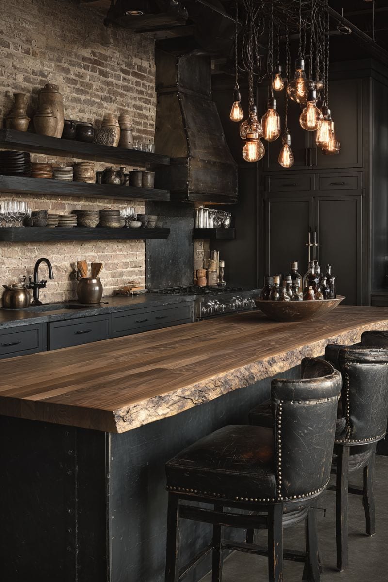 25 Dark Rustic Kitchen Ideas That Prove Moody Can Still Be Cozy ...