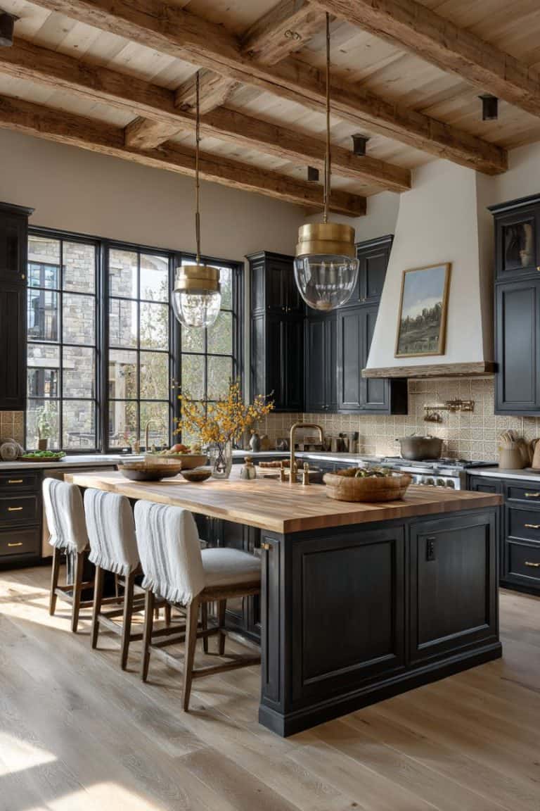 25 Dark Rustic Kitchen Ideas That Prove Moody Can Still Be Cozy ...
