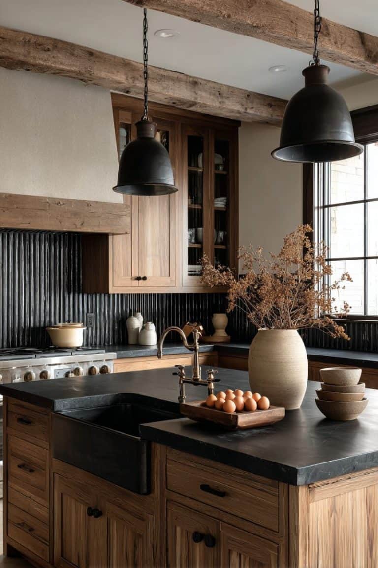 25 Dark Rustic Kitchen Ideas That Prove Moody Can Still Be Cozy ...