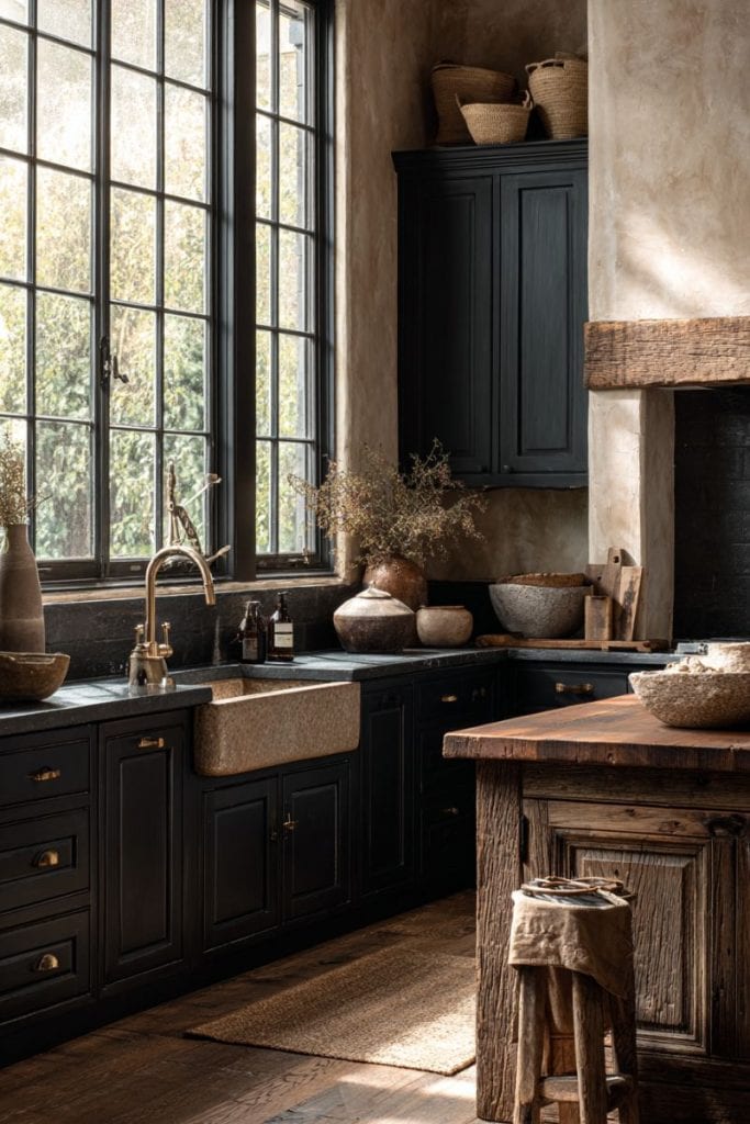 25 Dark Rustic Kitchen Ideas That Prove Moody Can Still Be Cozy ...