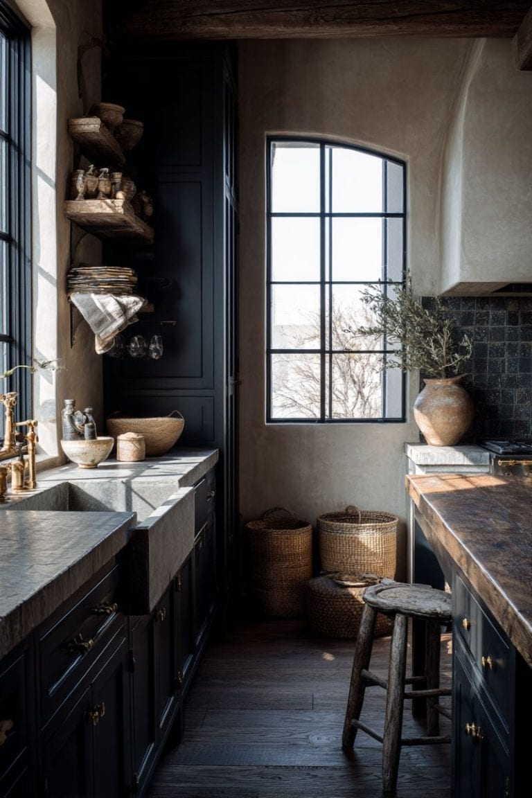 25 Dark Rustic Kitchen Ideas That Prove Moody Can Still Be Cozy ...