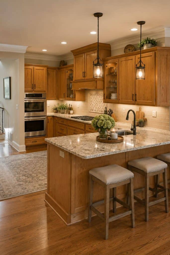 17 Modern Ways to Make Oak Cabinets Look Expensive - Restore Decor & More